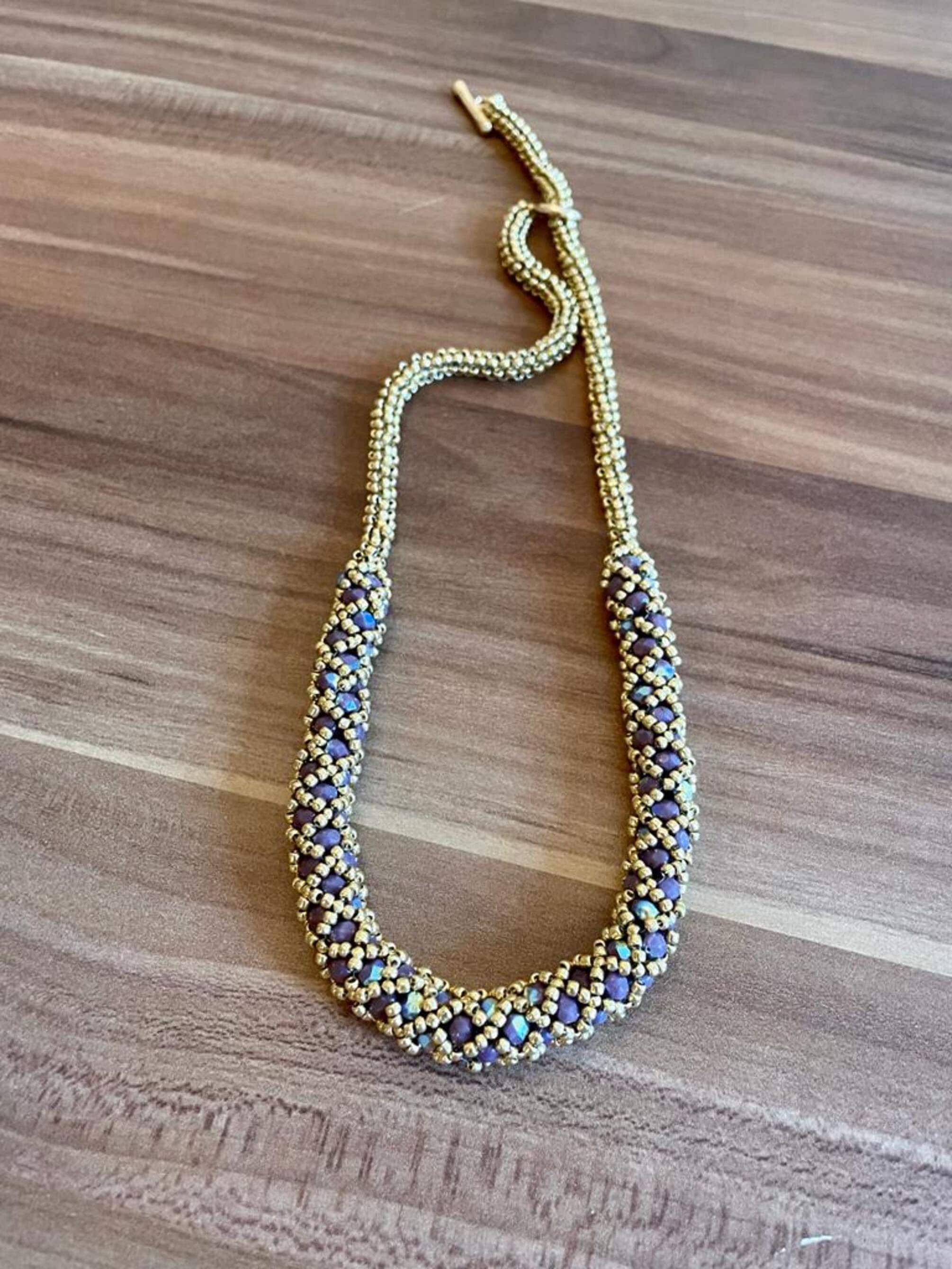 Beaded Tubular Peyote Netting Necklace Pattern Tutorial - Etsy