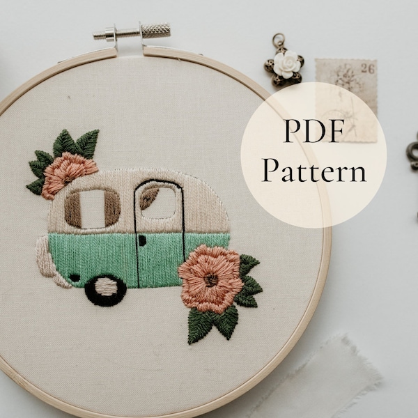 Christmas Camper Embroidery - Etsy