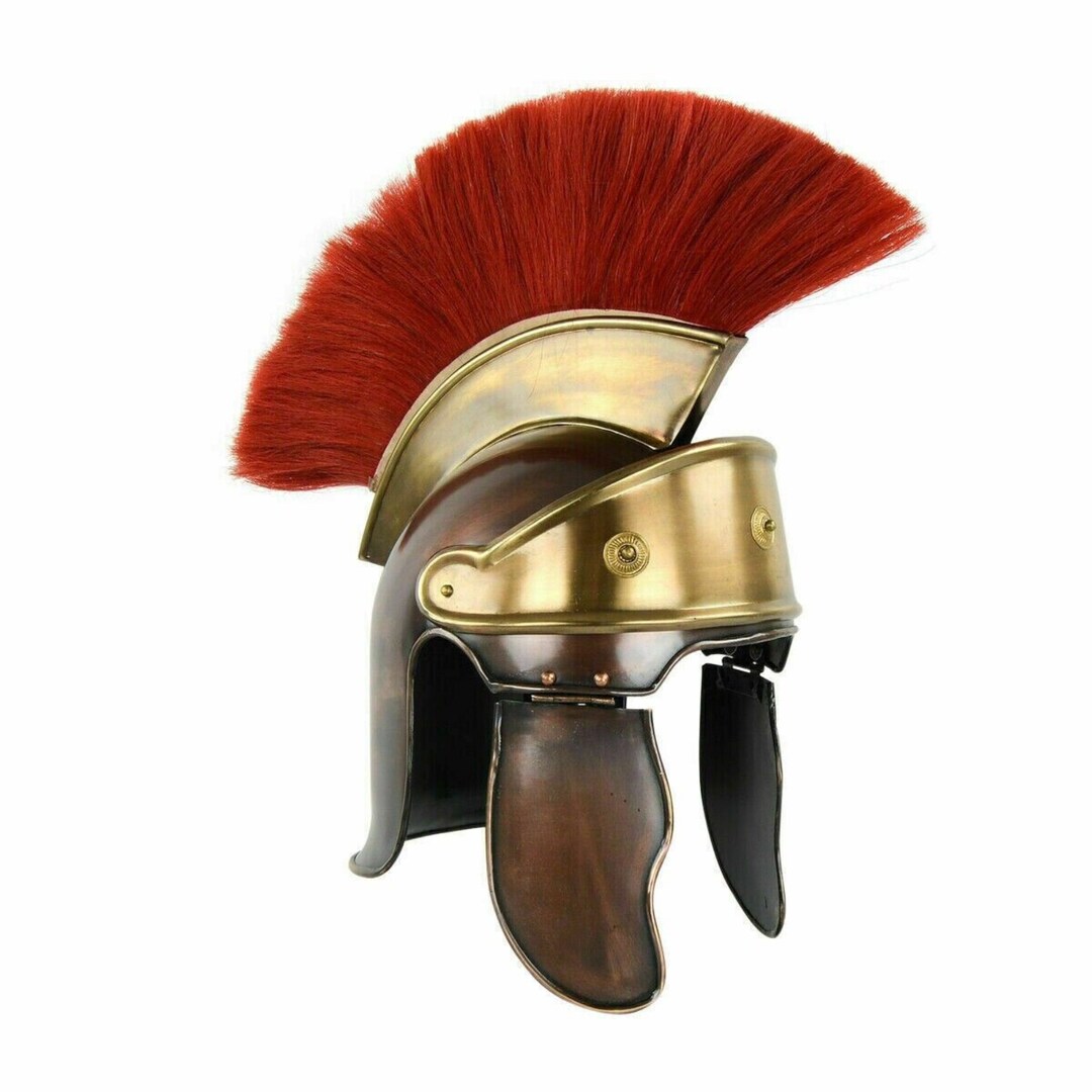 Antique Medieval Roman Steel Praetorian Helmet With Red Plume Premium ...