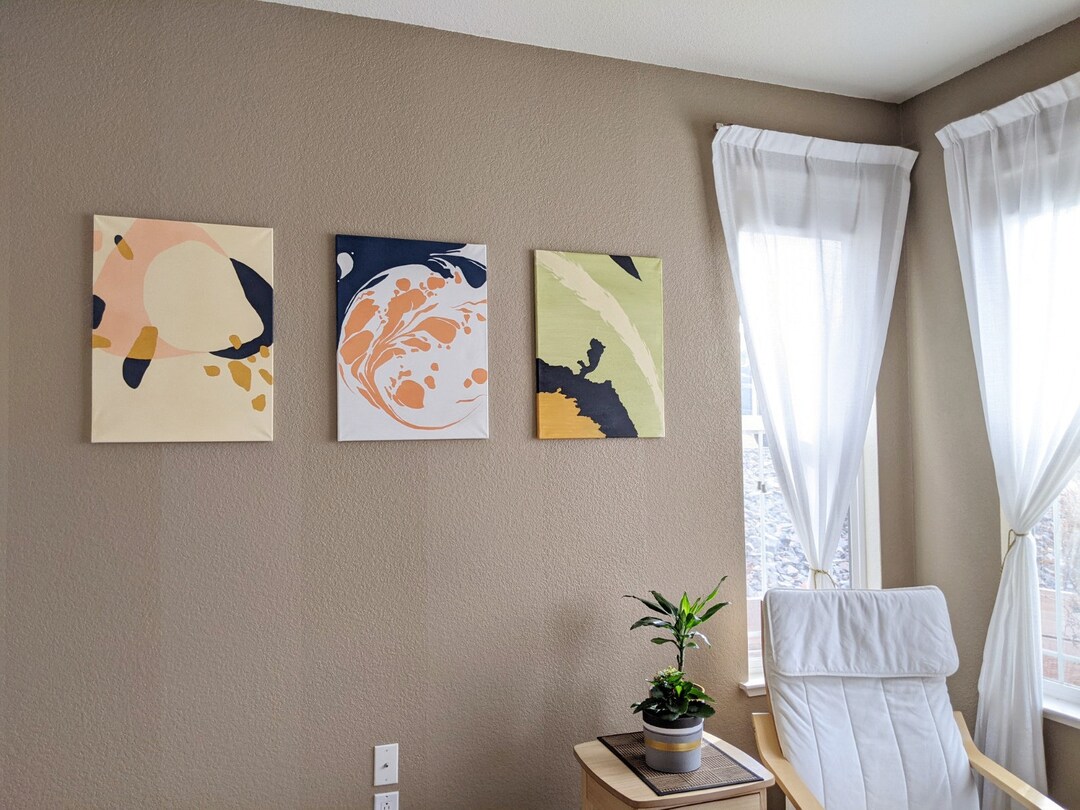 Japanese Inspirational Abstract Art Set - Five Elements - Etsy