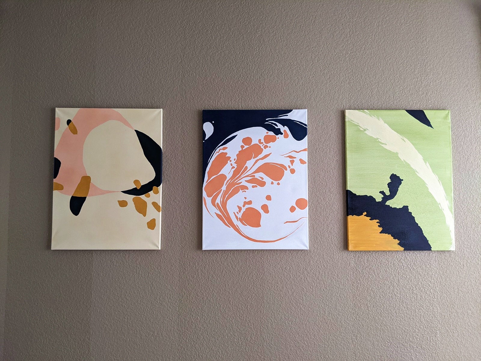 Japanese Inspirational Abstract Art Set - Five Elements - Etsy