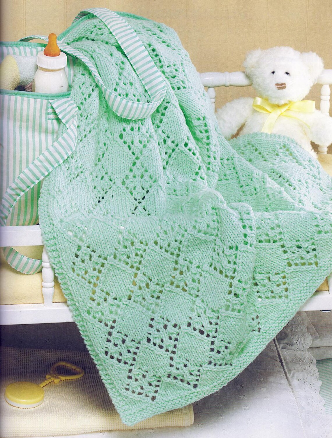 Easy Knitting Pattern Crib Blanket Instant Download Baby - Etsy