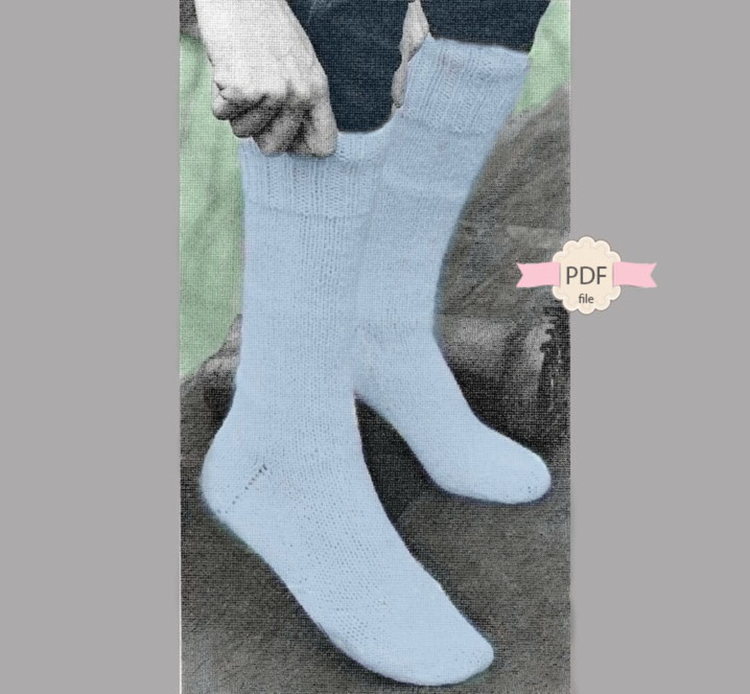 Vintage Gumboot Socks Knitting Pattern PDF Long Socks for Men - Etsy