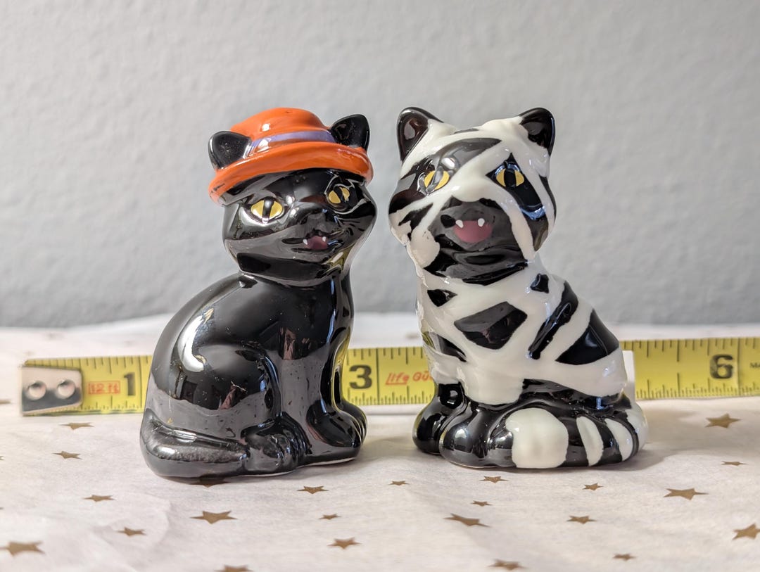 Halloween Cats Salt and Pepper Shaker Set - Etsy