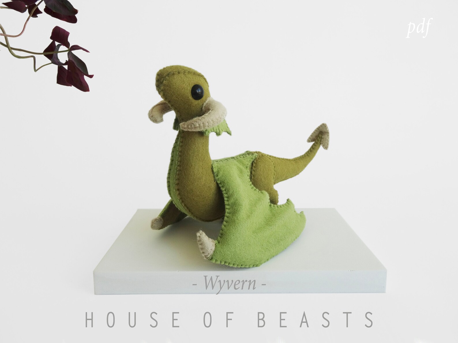 Wyvern. DIY Stuffed Felt Animal Pattern and Guide. - Etsy