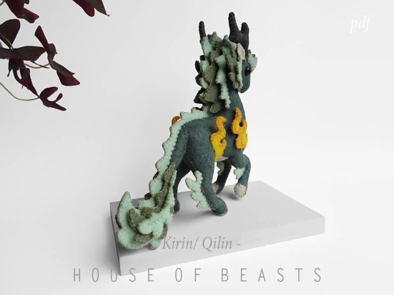 Kirin/qilin. DIY Stuffed Felt Animal Pattern and Guide. - Etsy