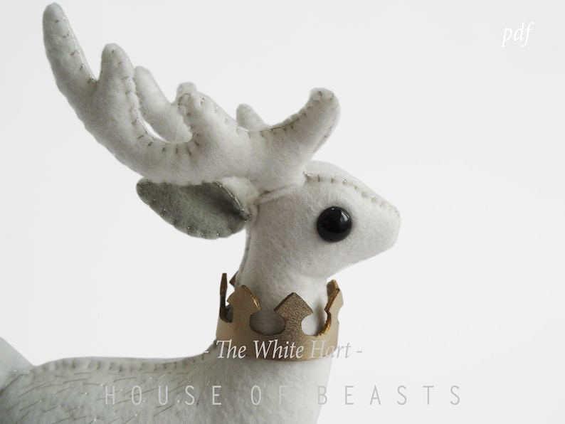 Deer/ Fallow Deer/ the White Hart. DIY Felt Animal. Sewing Pattern and ...