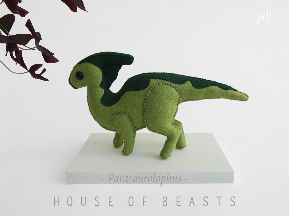 Parasaurolophus Dinosaur. DIY Stuffed Felt Animal Pattern and - Etsy