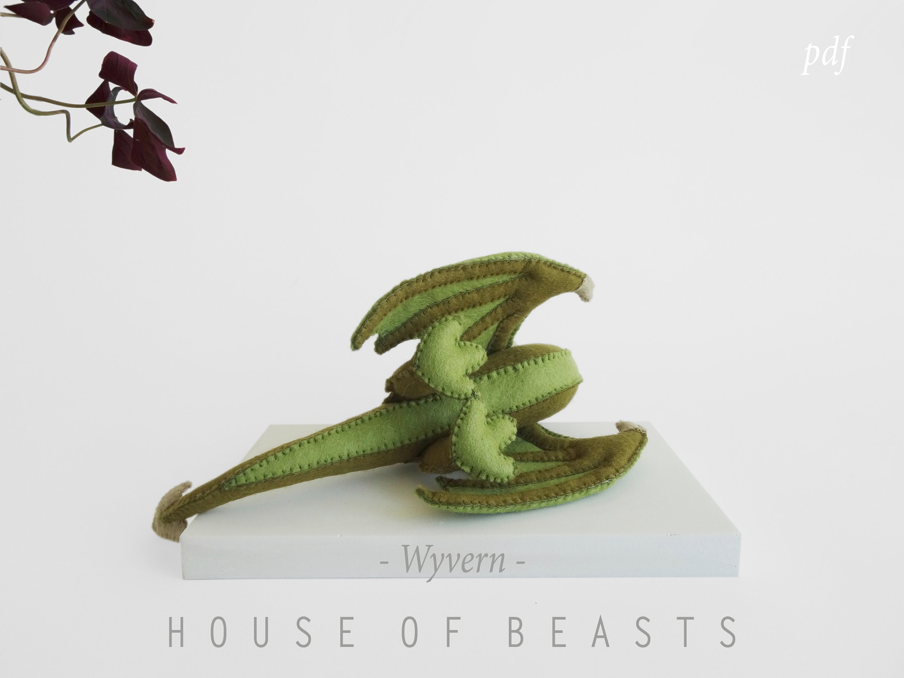 Wyvern. DIY Stuffed Felt Animal Pattern and Guide. - Etsy