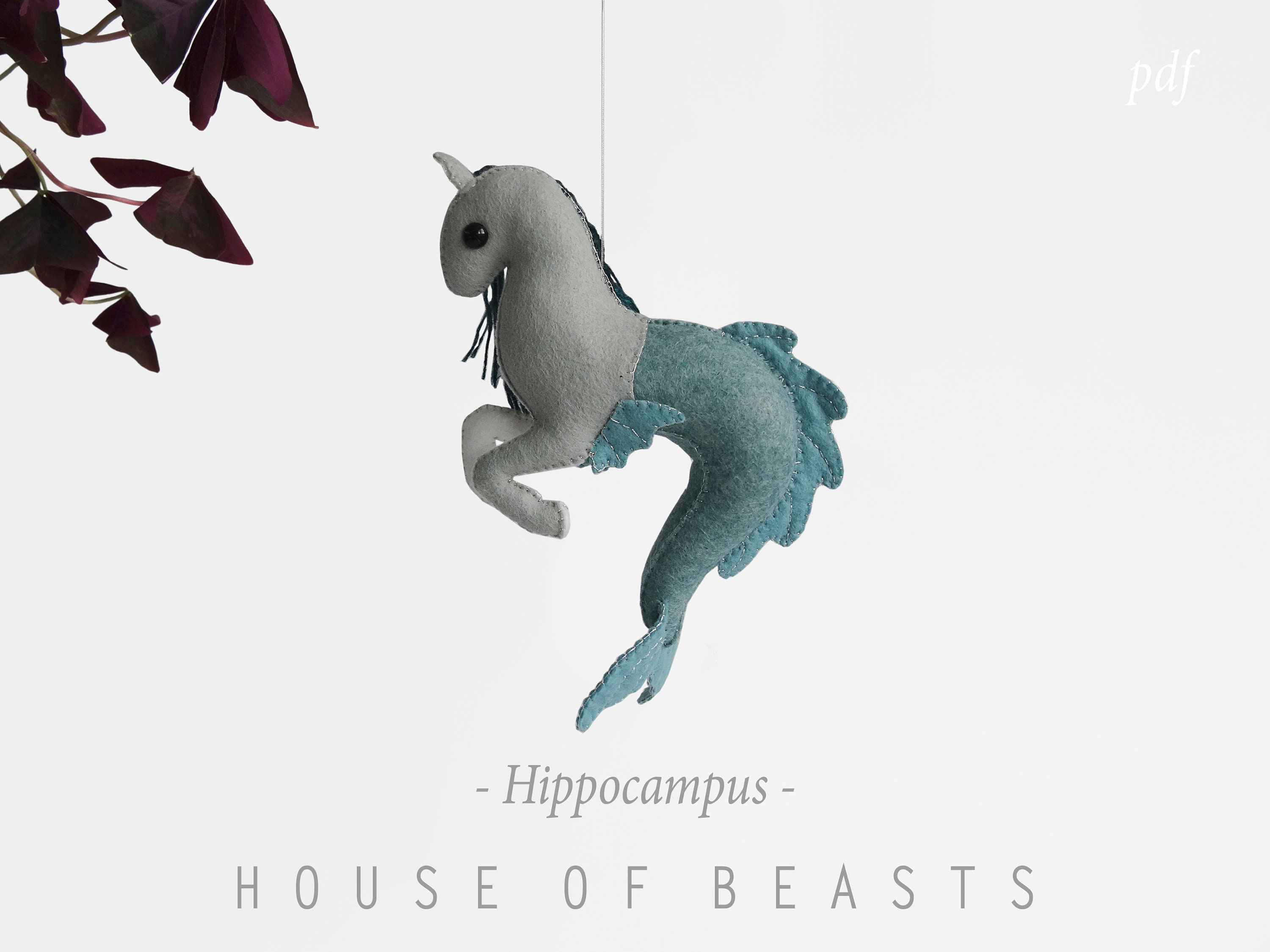 Hippocampus / Sea Horse. DIY Felt Animal. Sewing Pattern and - Etsy