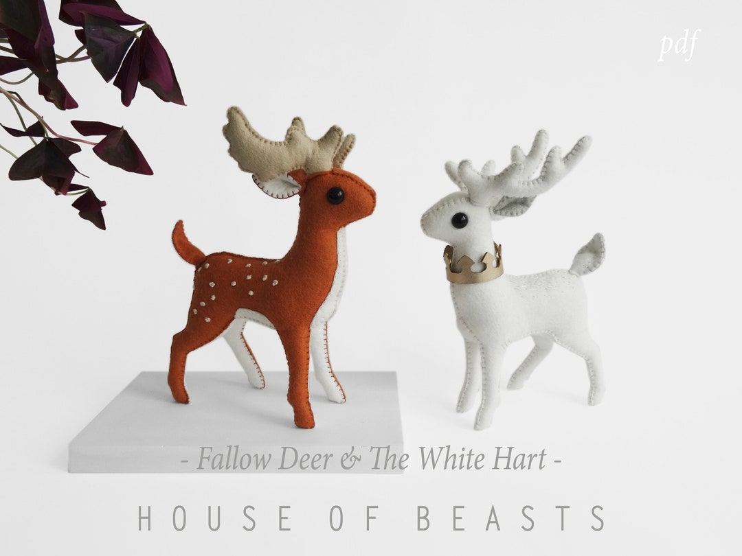 Deer/ Fallow Deer/ the White Hart. DIY Felt Animal. Sewing Pattern and ...