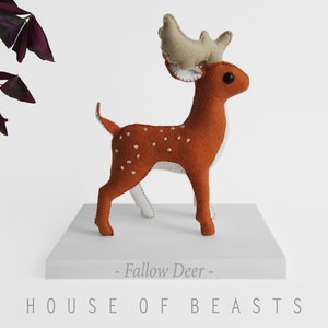 Deer/ Fallow Deer/ the White Hart. DIY Felt Animal. Sewing Pattern and ...