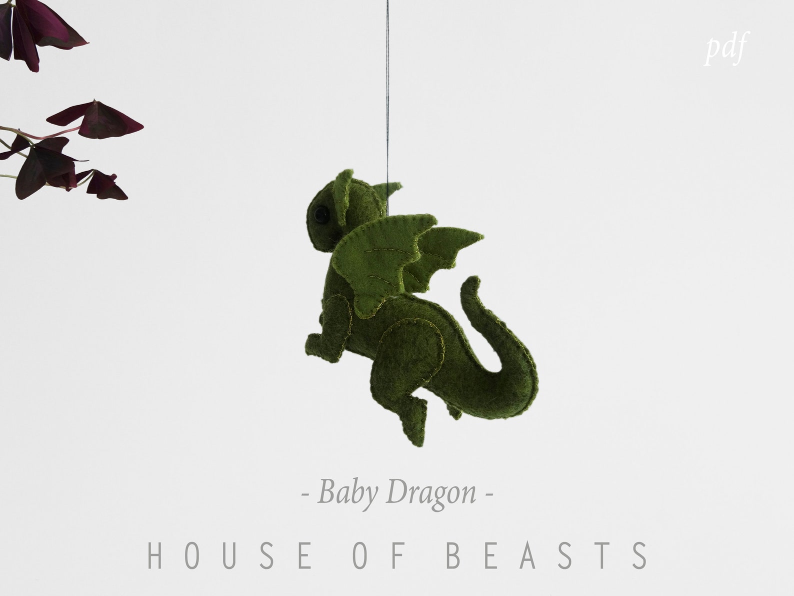 Baby Dragon. DIY Stuffed Felt Animal Pattern and Guide. - Etsy