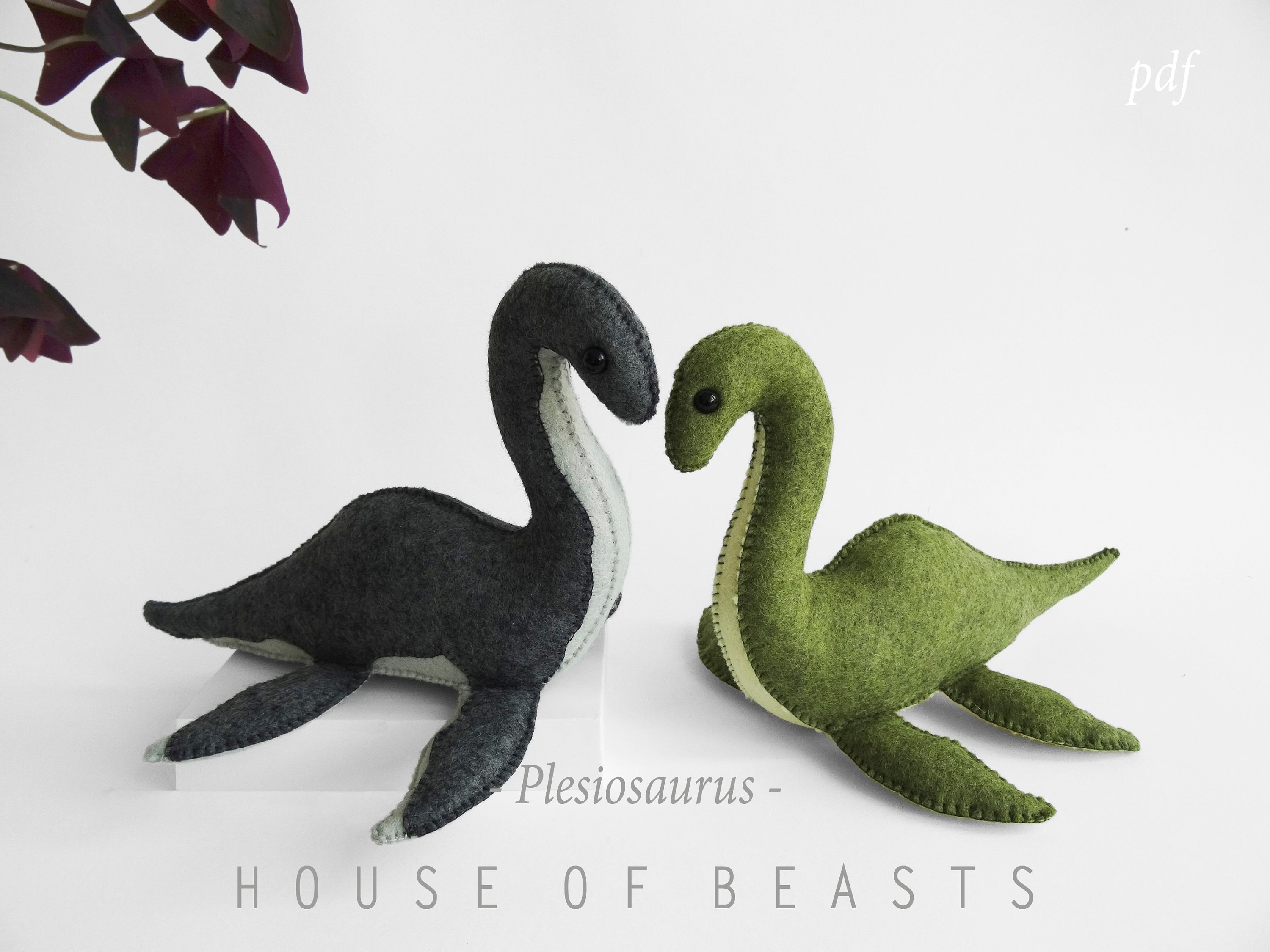Felt Plesiosaurus/ Felt Sea Dinosaur. DIY Sewing Pattern and - Etsy