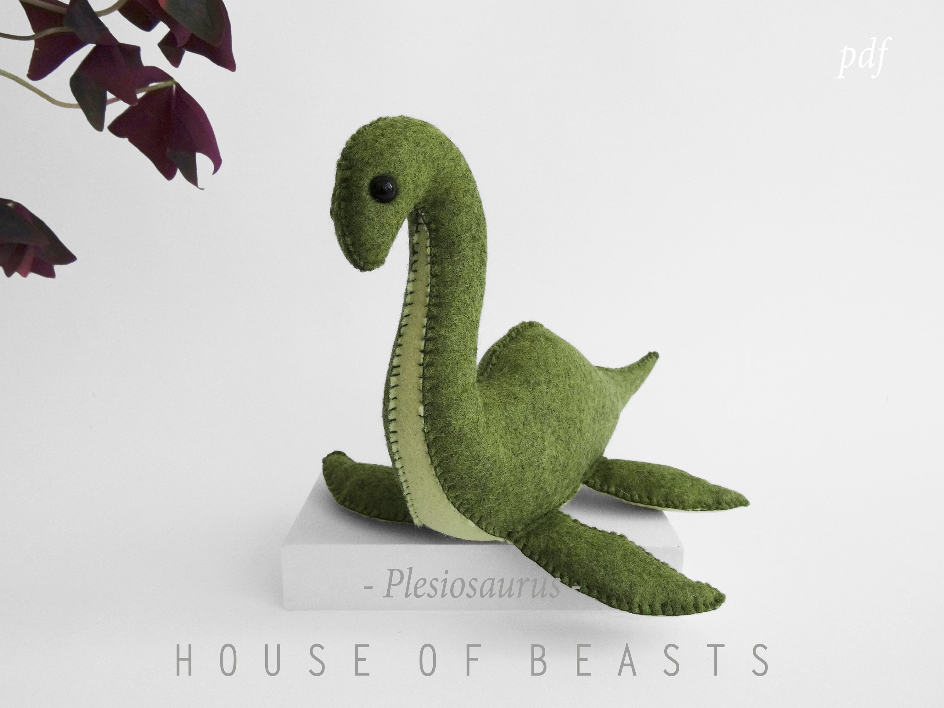 Felt Plesiosaurus/ Felt Sea Dinosaur. DIY Sewing Pattern and - Etsy