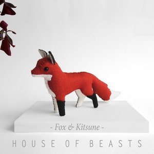Fox & Kitsune. DIY Stuffed Felt Animal. Pattern and Sewing Guide - Etsy