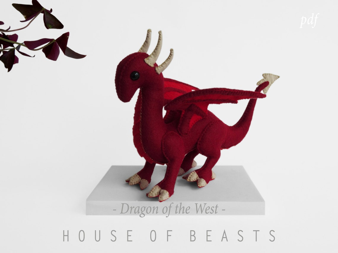 Dragon of the West. DIY Stuffed Felt Animal. Sewing Pattern - Etsy
