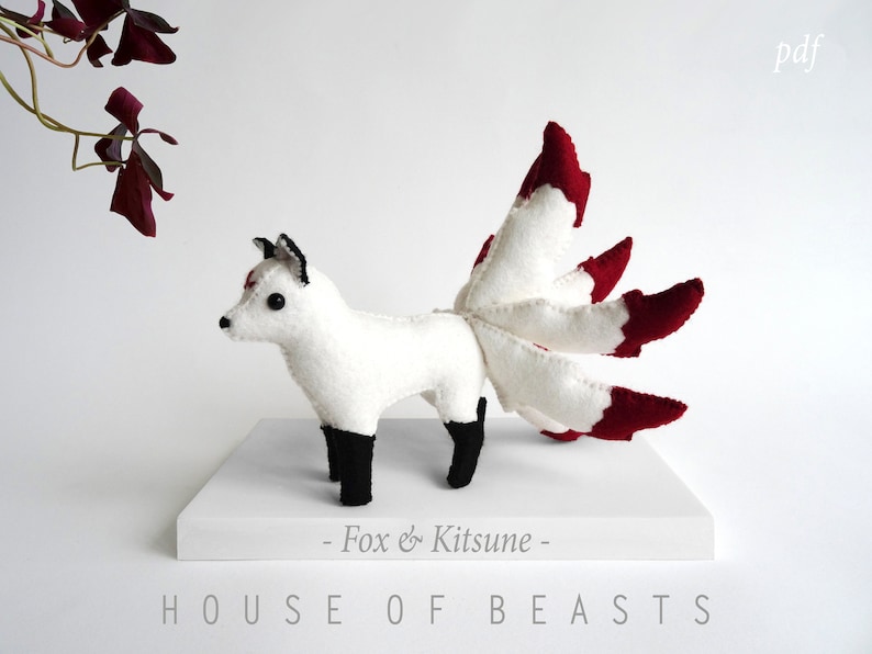 Fox & Kitsune. DIY Stuffed Felt Animal. Pattern and Sewing - Etsy