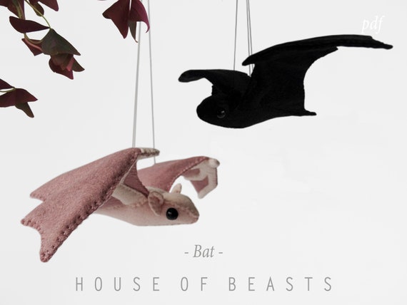 Bat. DIY Stuffed Felt Animal Pattern and Guide - Etsy