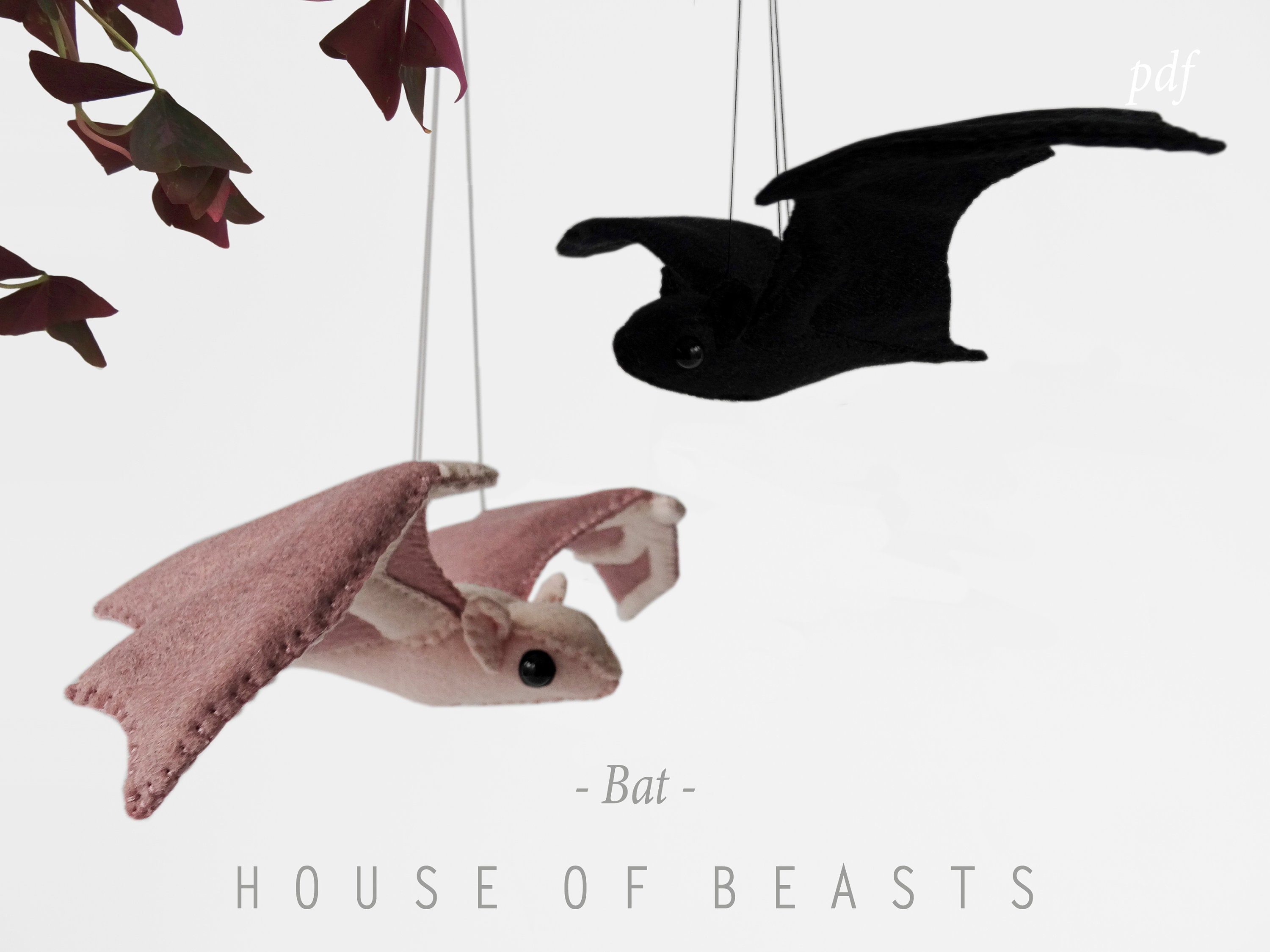 Bat. DIY Stuffed Felt Animal Pattern and Guide - Etsy