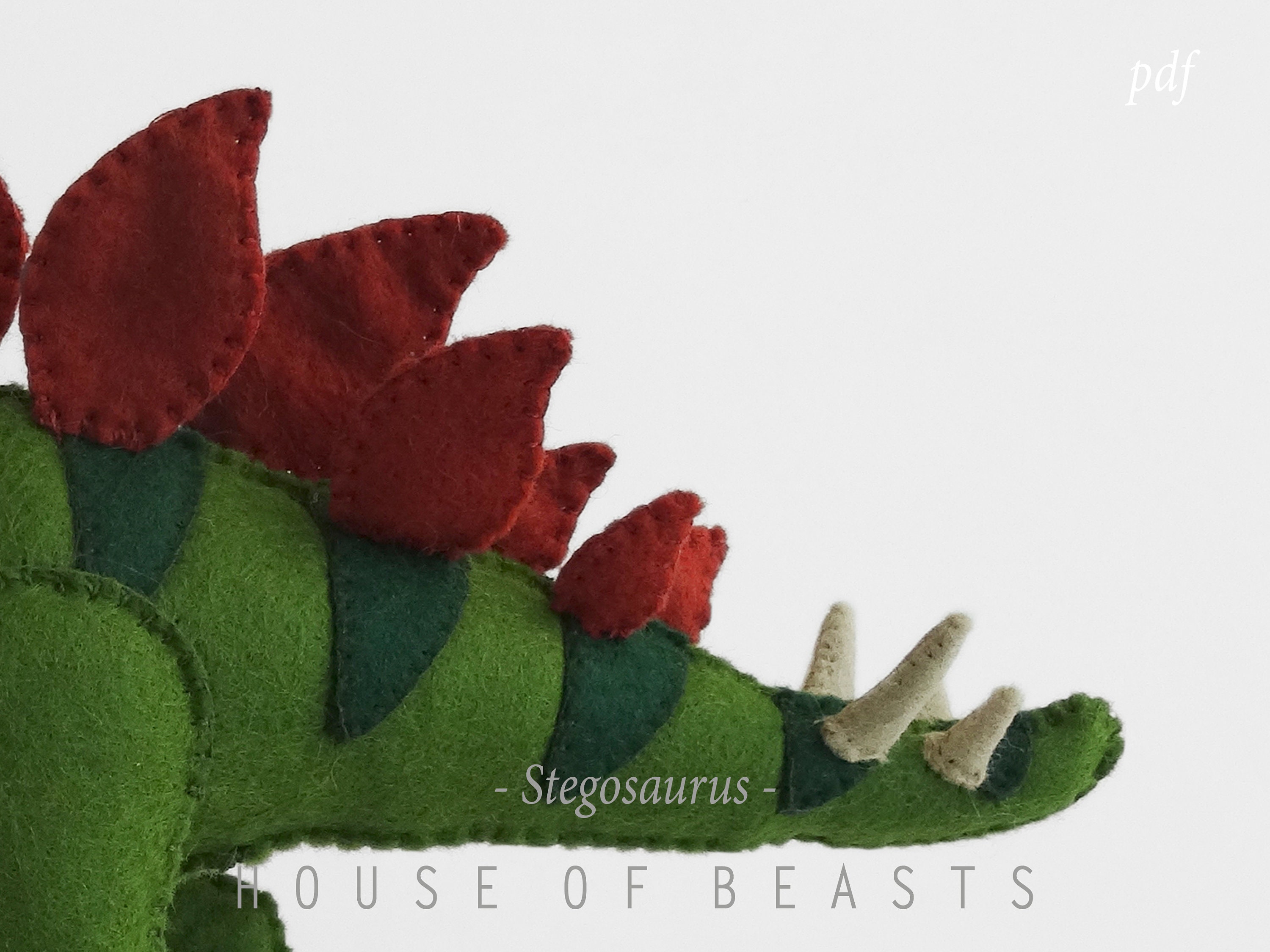 Stegosaurus Dinosaur. DIY Stuffed Felt Animal Pattern and | Etsy