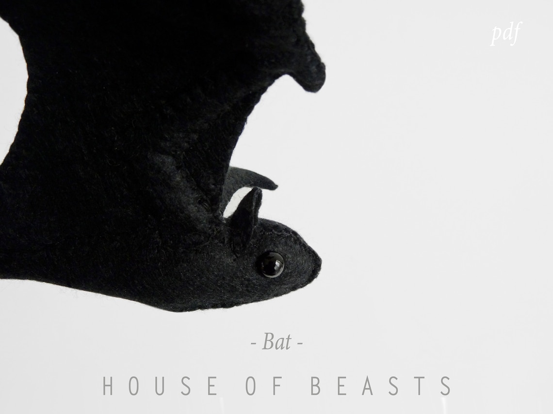 Bat. DIY Stuffed Felt Animal Pattern and Guide - Etsy
