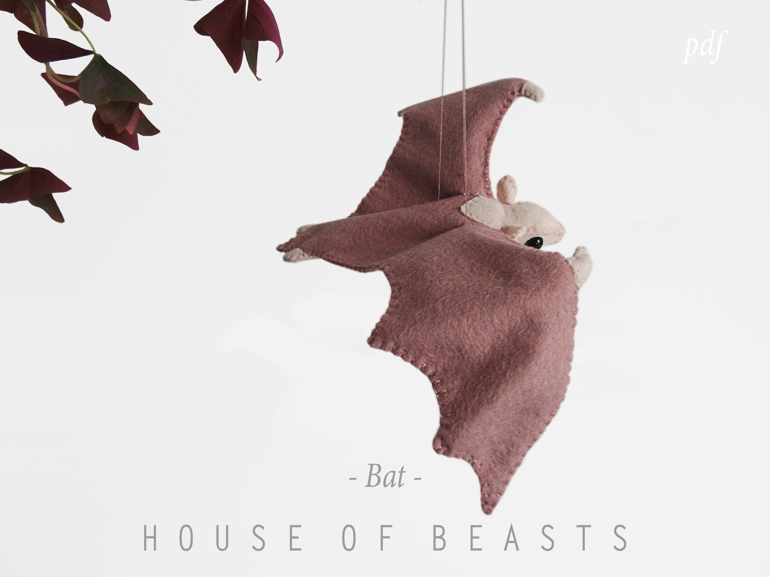 Bat. DIY Stuffed Felt Animal Pattern and Guide - Etsy