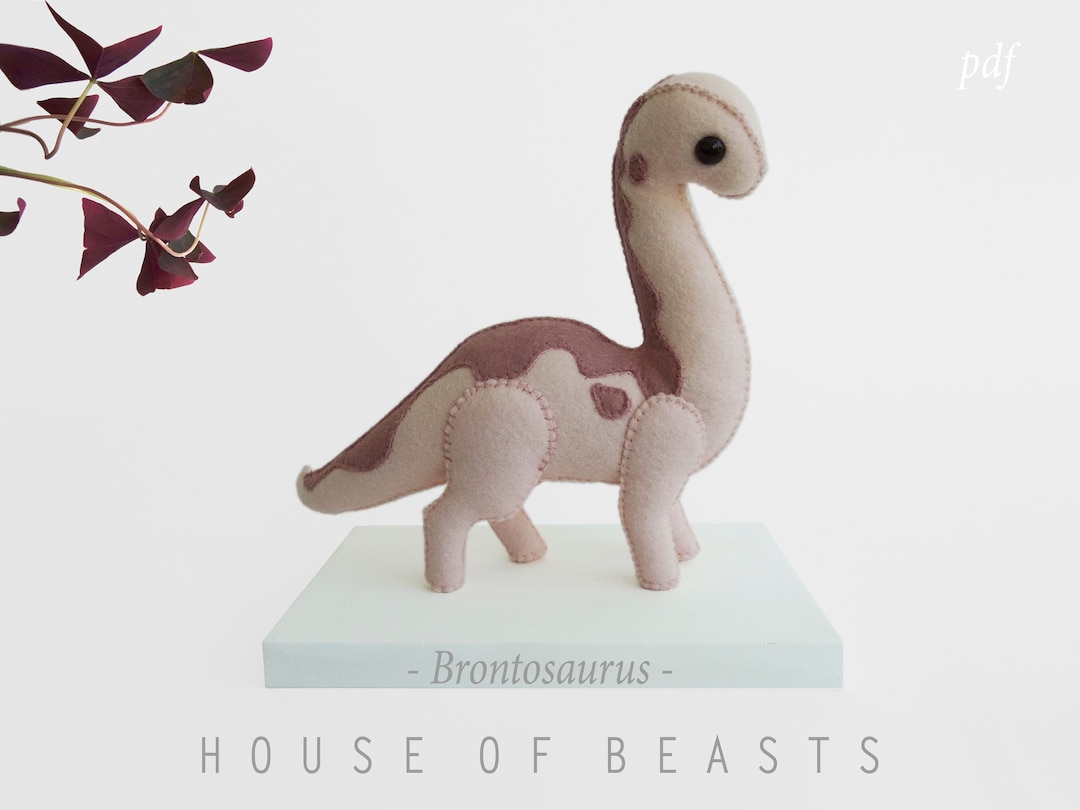 Brontosaurus/ Brachiosaurus Dinosaur. DIY Stuffed Felt Animal Pattern ...