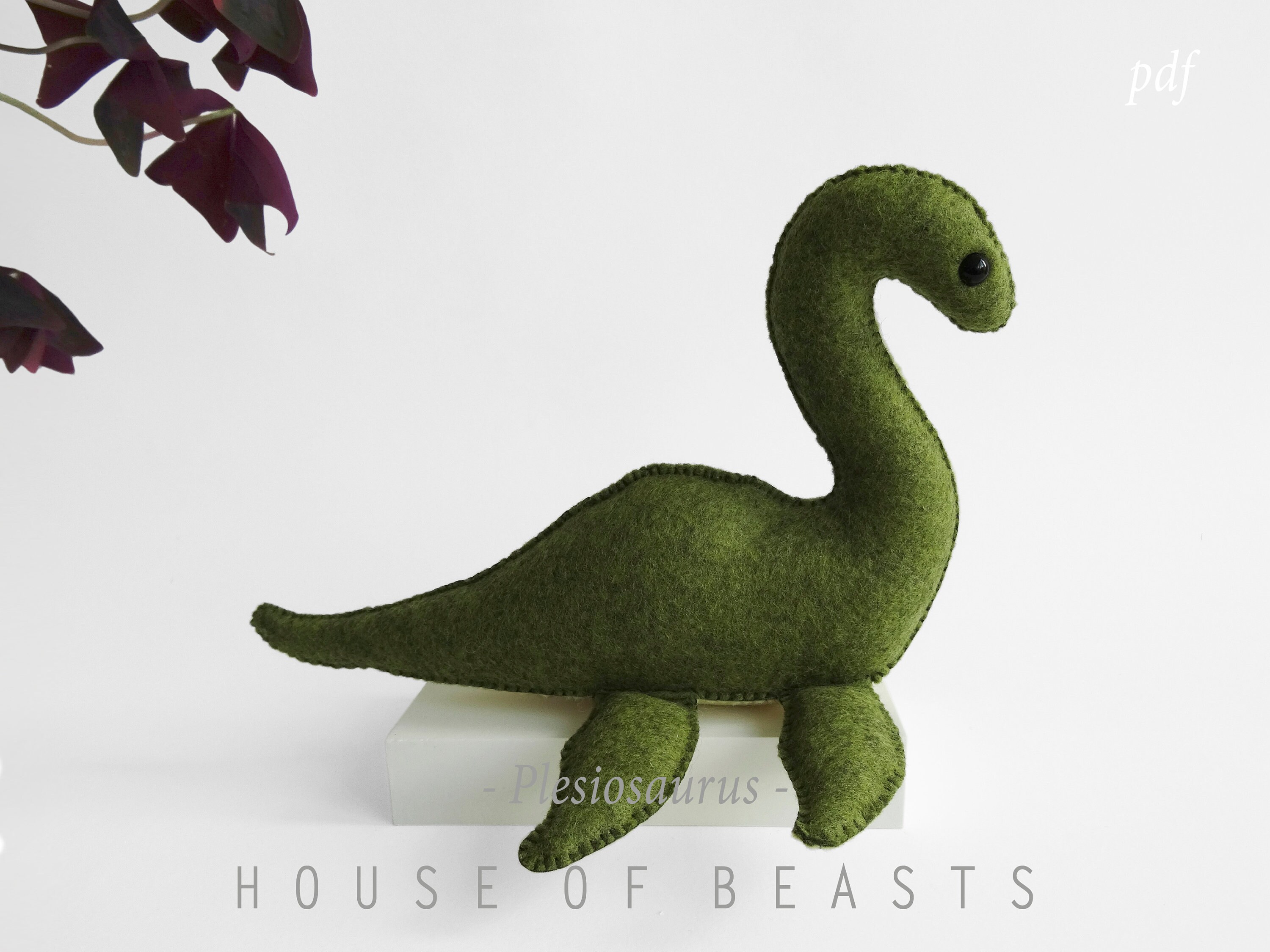 Felt Plesiosaurus/ Felt Sea Dinosaur. DIY Sewing Pattern and - Etsy