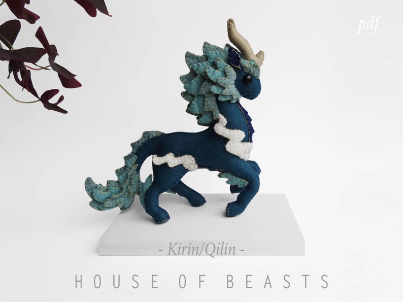 Kirin/qilin. DIY Stuffed Felt Animal Pattern and Guide. - Etsy