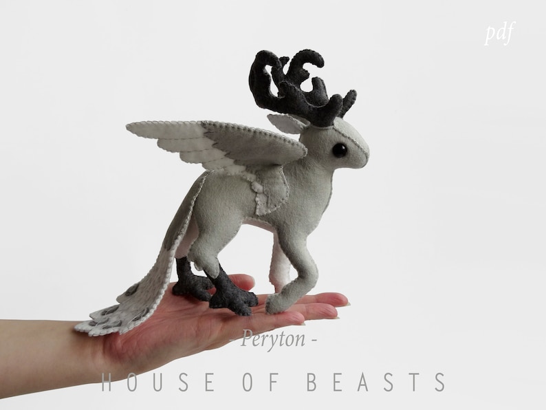 Peryton . DIY Felt Animal. Sewing Pattern and Guide. - Etsy