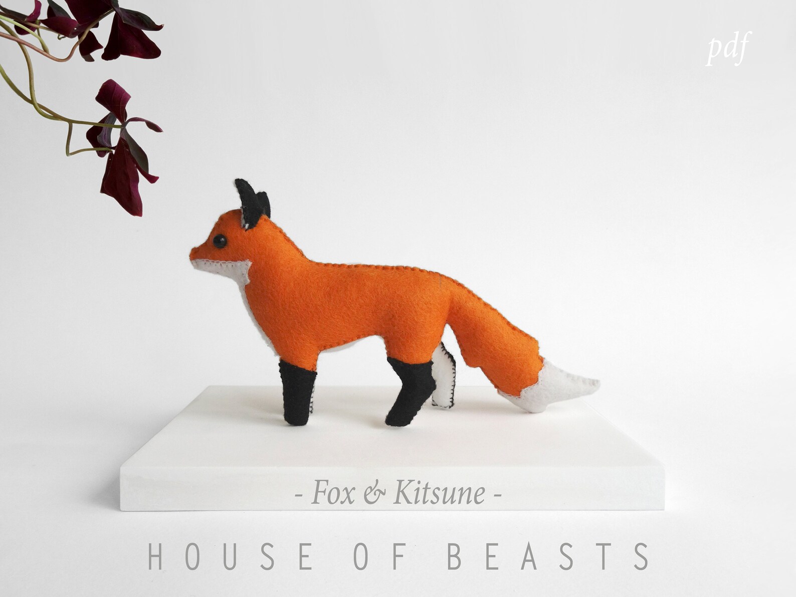 Fox & Kitsune. DIY Stuffed Felt Animal. Pattern and Sewing - Etsy