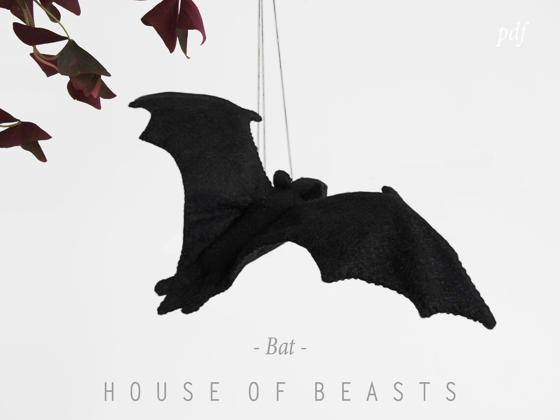 Bat. DIY Stuffed Felt Animal Pattern and Guide - Etsy