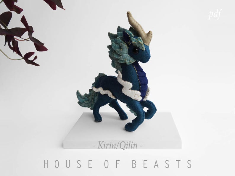Kirin/qilin. DIY Stuffed Felt Animal Pattern and Guide. - Etsy