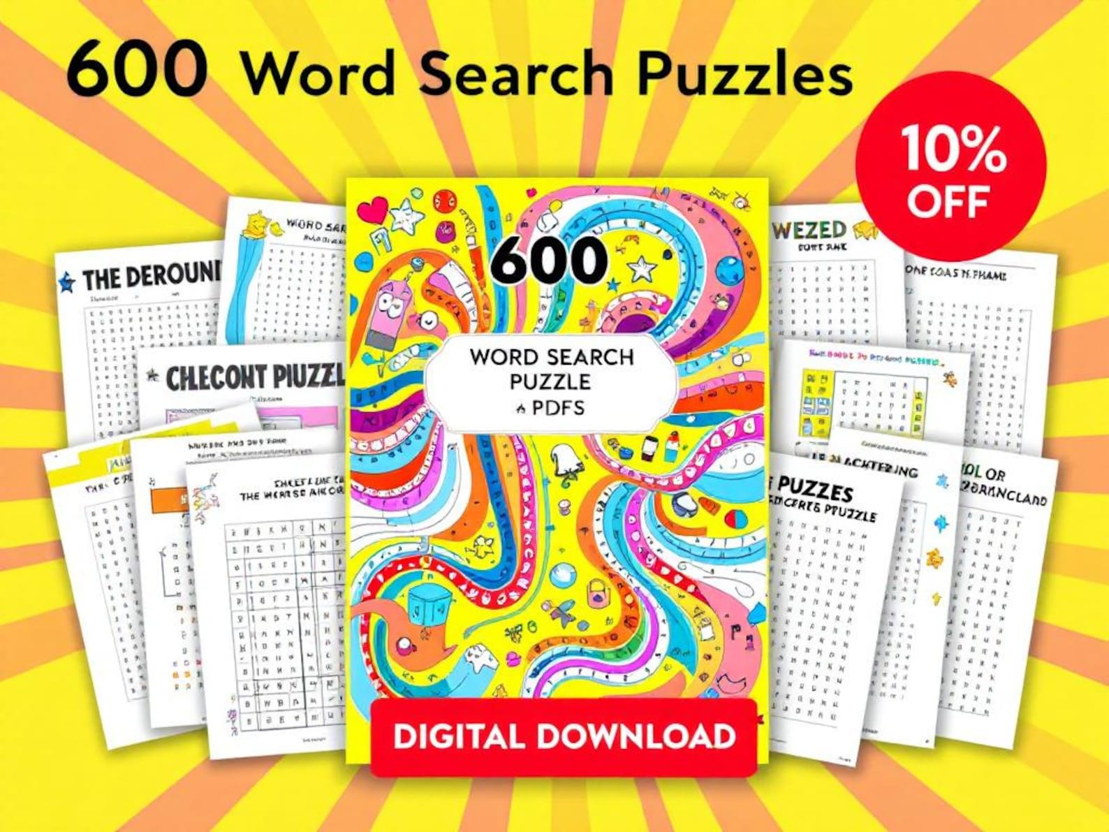 600 Engaging Word Search Puzzle Pdfs | Printable Brain Teasers for All ...