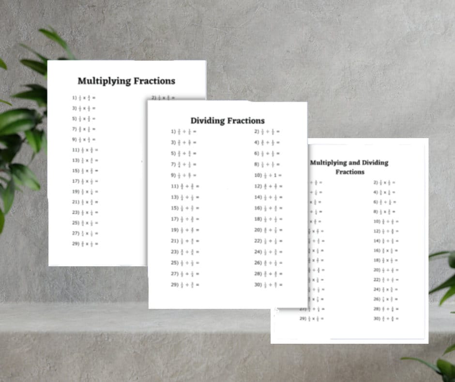 5th Grade Multiplying and Dividing Fractions School Worksheets - Etsy