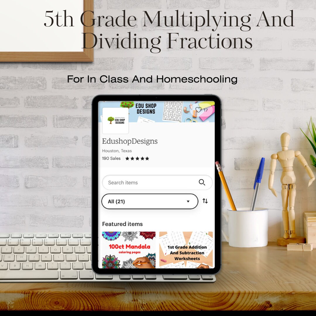 5th Grade Multiplying and Dividing Fractions School Worksheets - Etsy