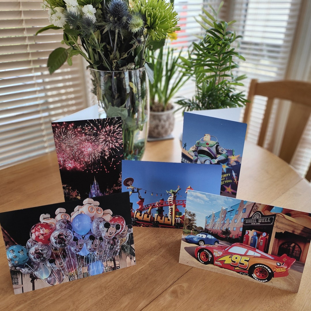 Disney, Disney Pixar, Disney Springs & Epcot Themed Blank A5 Greetings ...
