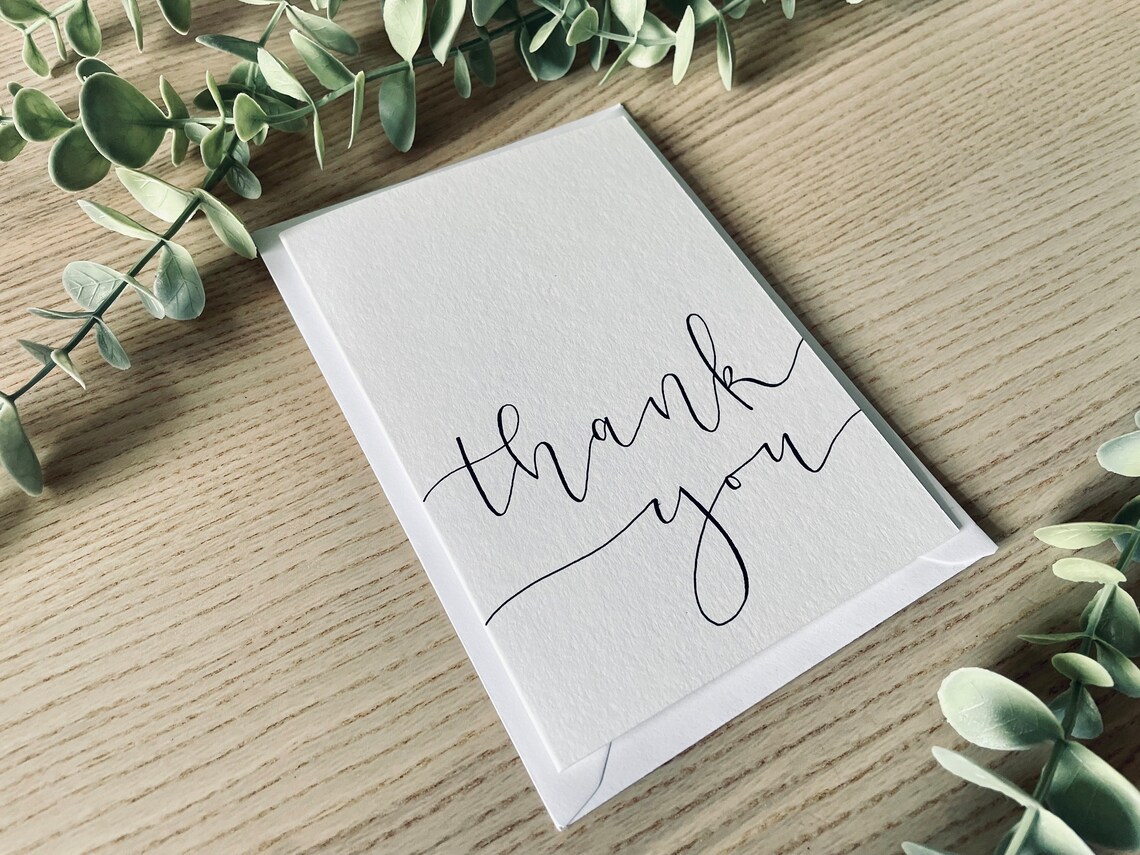 Thank You Card | Hand-lettered Calligraphy | Handmade Greetings Cards ...