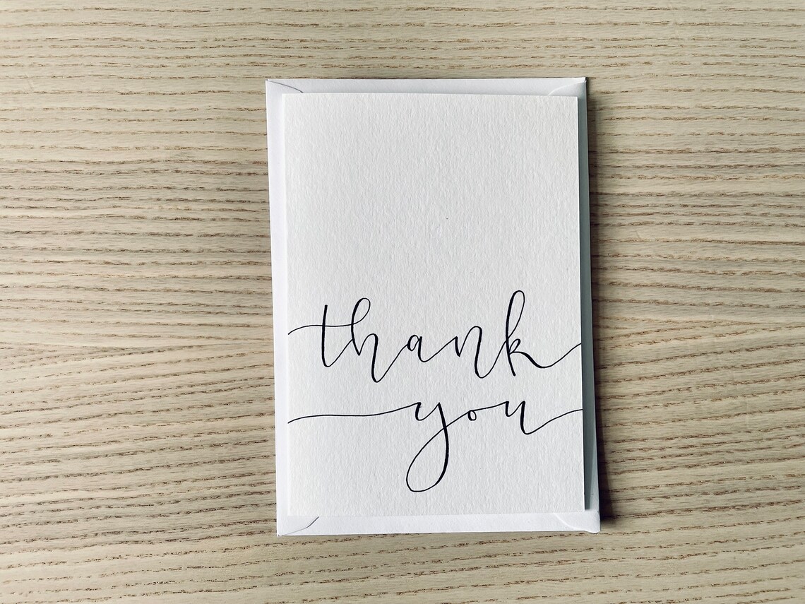 Thank You Card | Hand-lettered Calligraphy | Handmade Greetings Cards ...