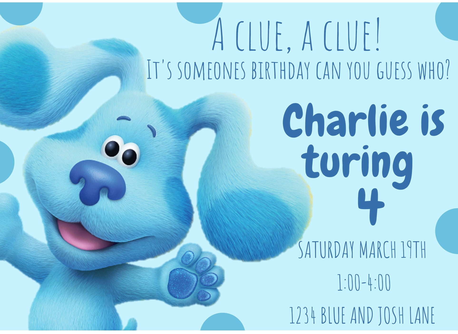 Blues Clues Invitation Etsy