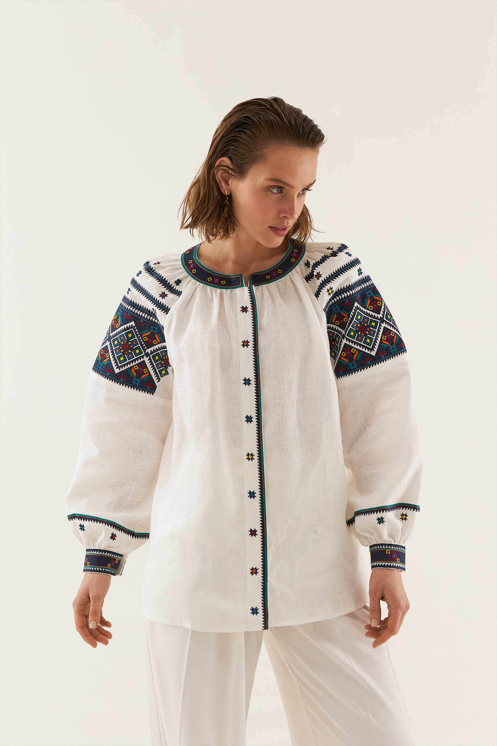 Modern Ukrainian Vyshyvanka, Linen Blouse, Summer Blouse for Her ...