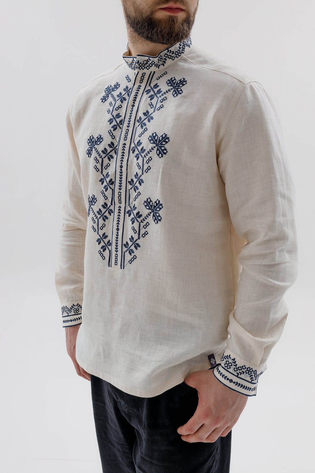 2024 Modern Cross Stitch Vyshyvanka for Men, Embroidered Shirt ...