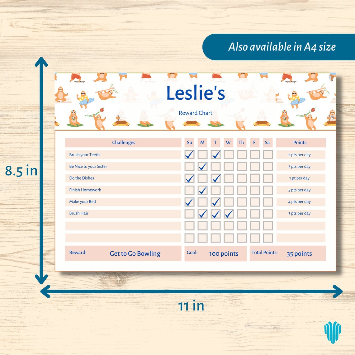 Kids Chore Chart Custom Reward Chart Printable Afternoon - Etsy