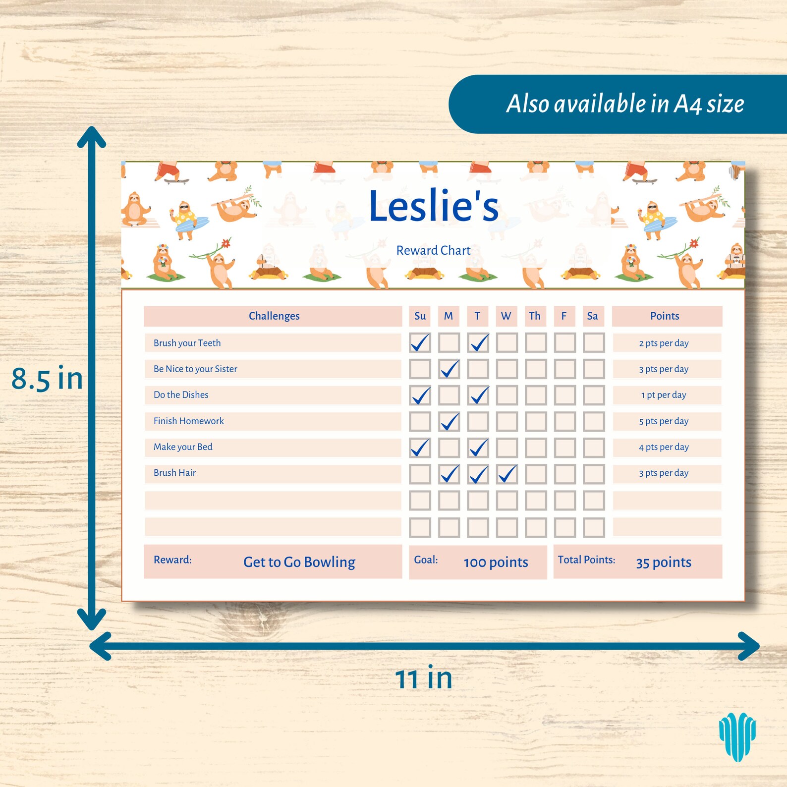 Kids Chore Chart Custom Reward Chart Printable Afternoon - Etsy