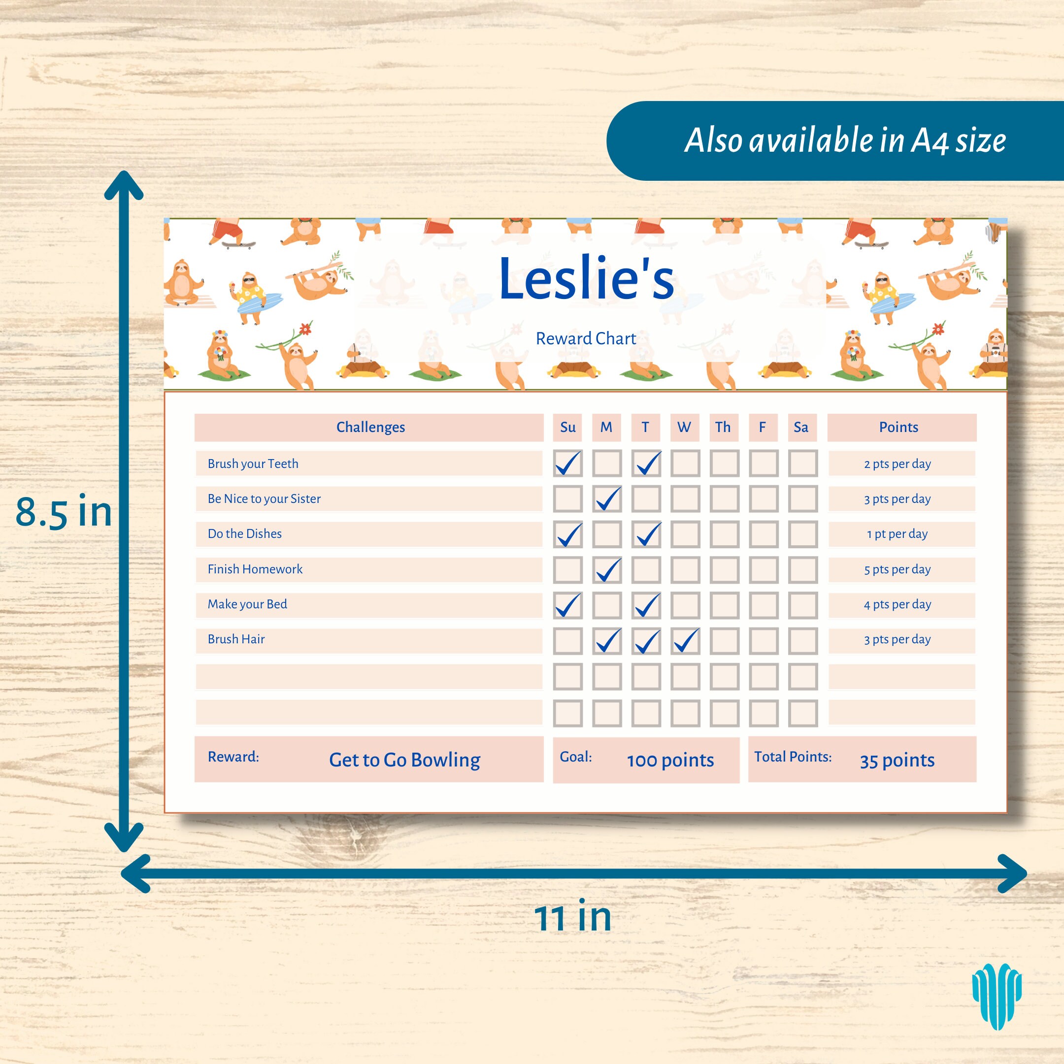 Kids Chore Chart Custom Reward Chart Printable Afternoon - Etsy