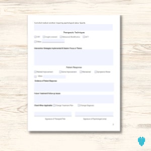 Progress Note Template Therapy Office Documentation - Etsy