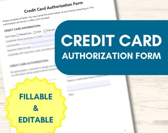 Credit Card Intake Form - Etsy