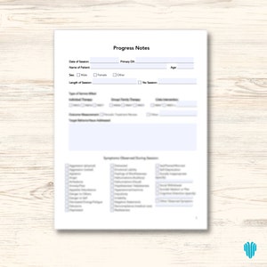 Progress Note Template Therapy Office Documentation - Etsy