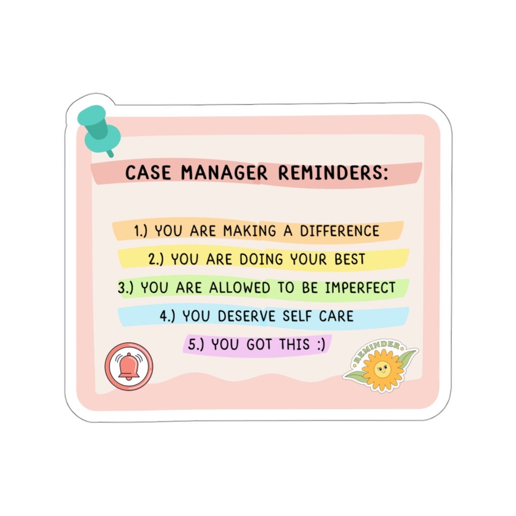Case Manager Gift Case Manager Sticker Social Worker Gift - Etsy